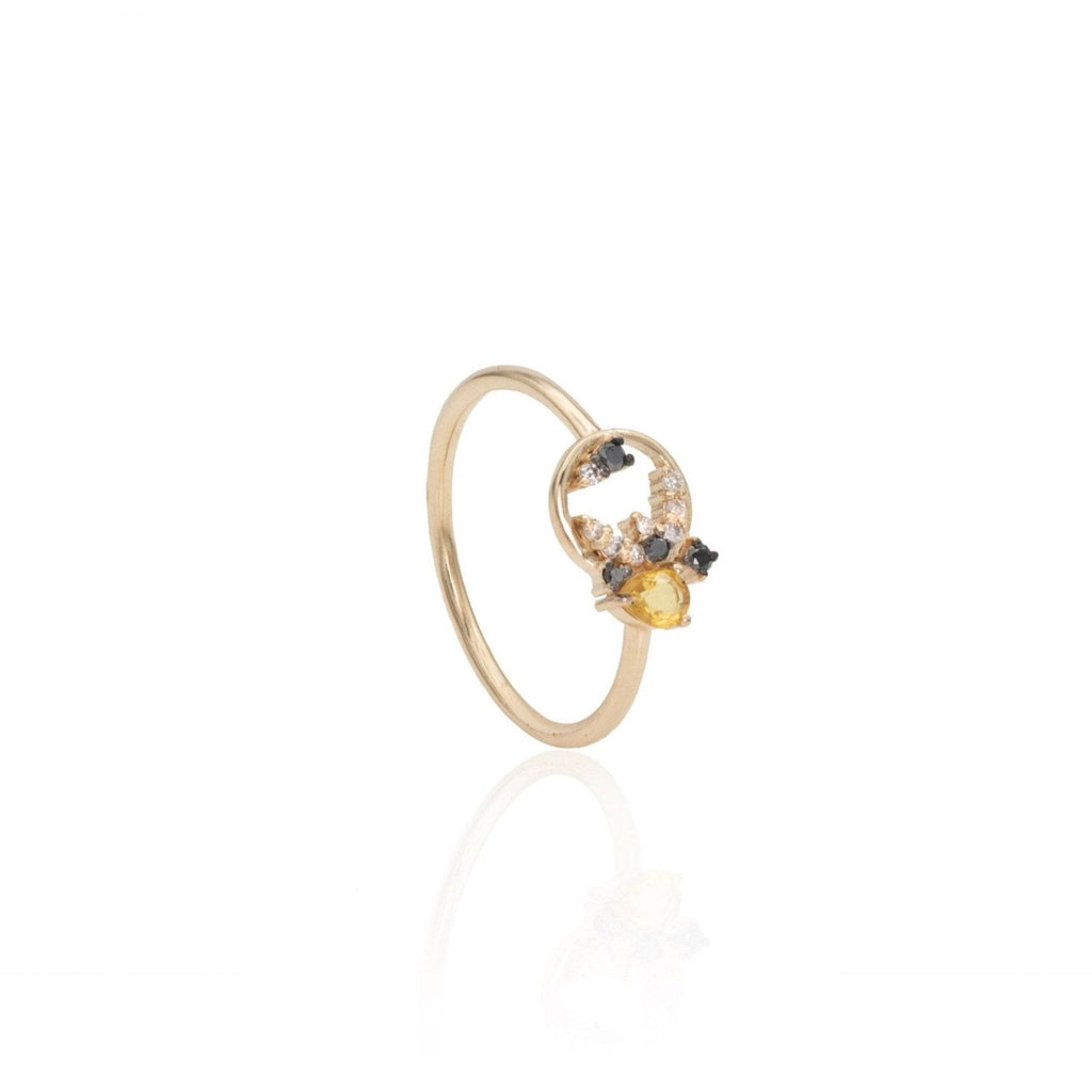 Gaia Ring | 18K Gold Yellow Sapphire & Diamond Ring – Mila Omi