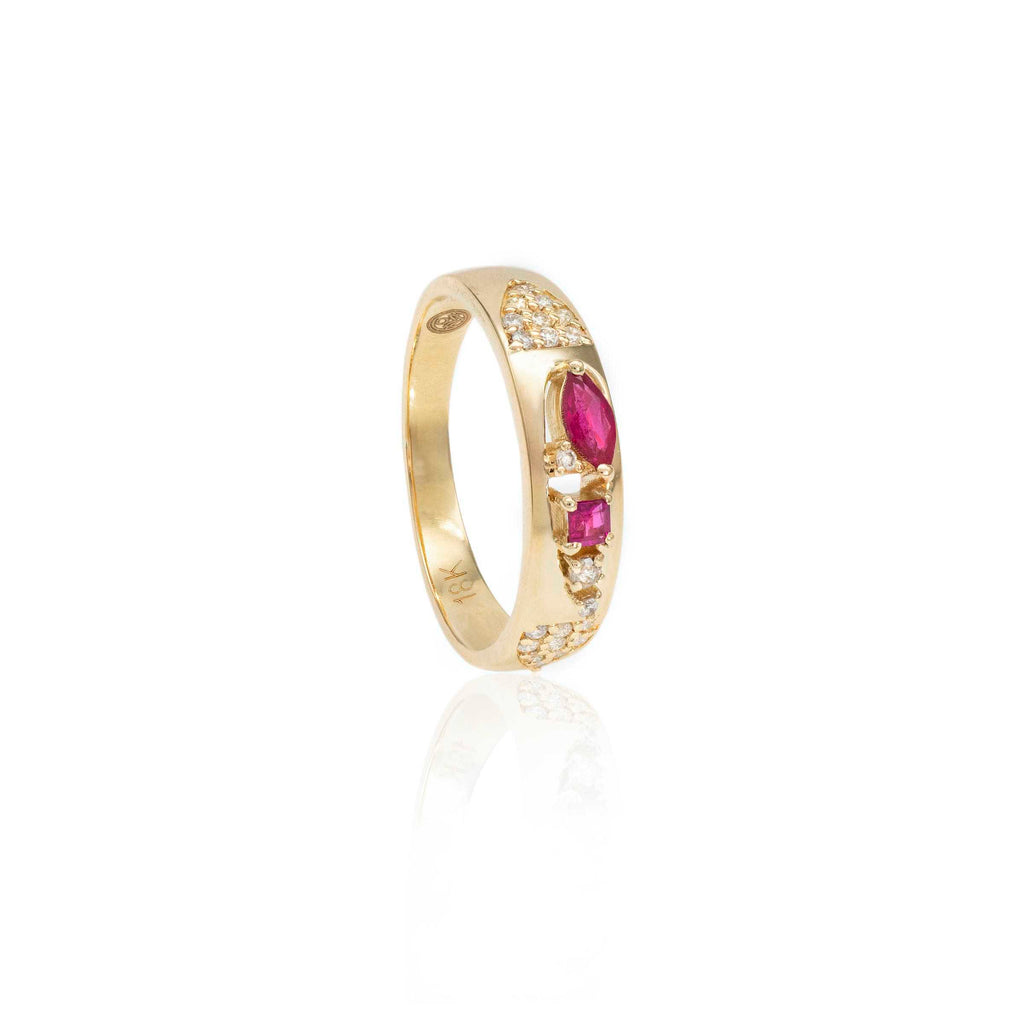 Baba Ring | 18K Gold Ruby & Diamond Ring – Mila Omi